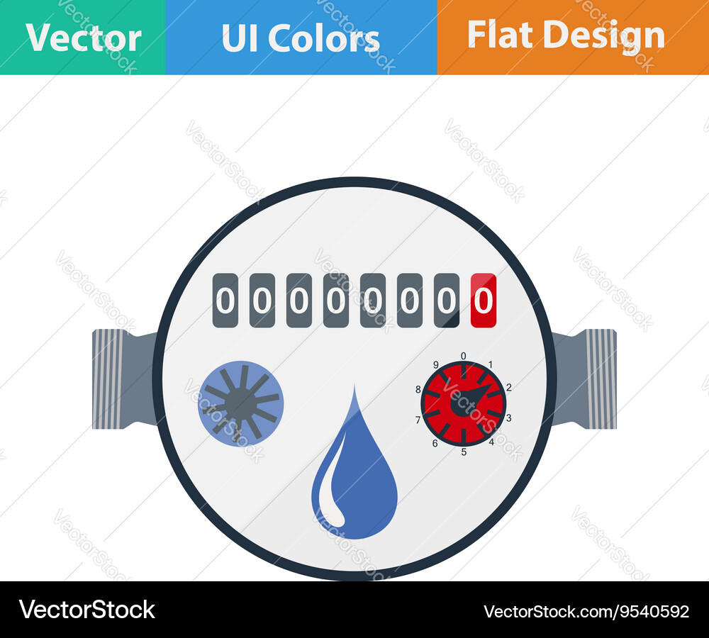 Water meter icon Royalty Free Vector Image - VectorStock