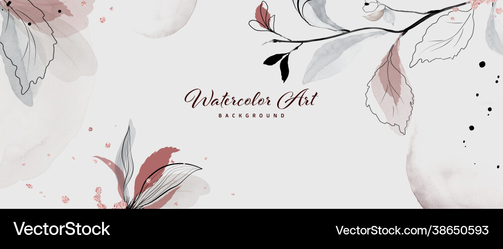 Abstract background watercolor botanical Vector Image