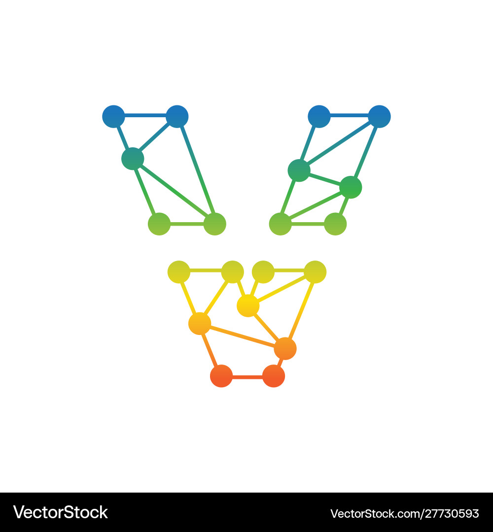 Artificial intelligence logo and letter v Vector Image