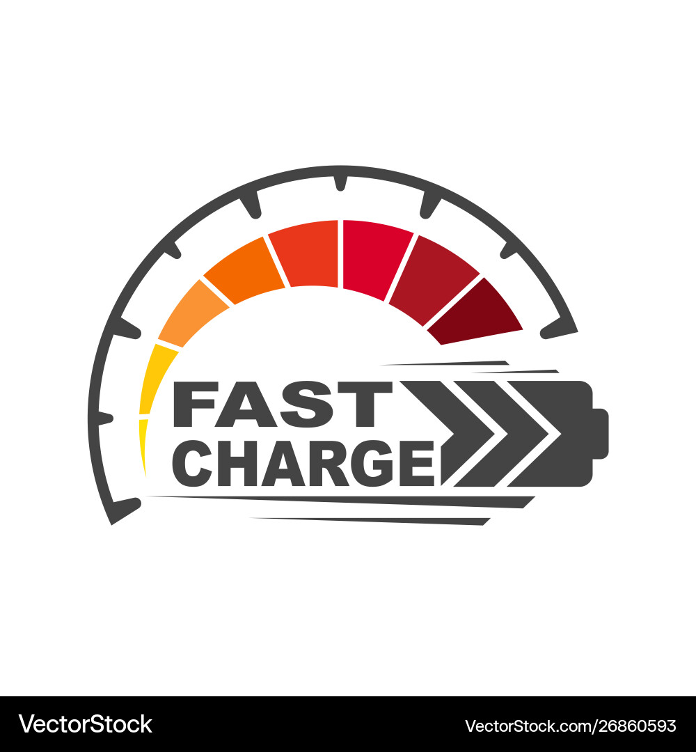 Battery charging logo icon quick and fast charge Vector Image