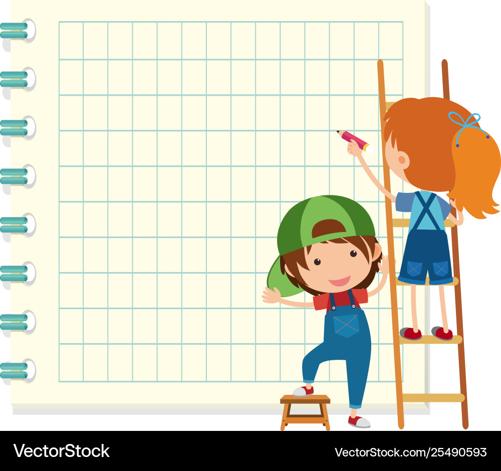 Children on note template Royalty Free Vector Image