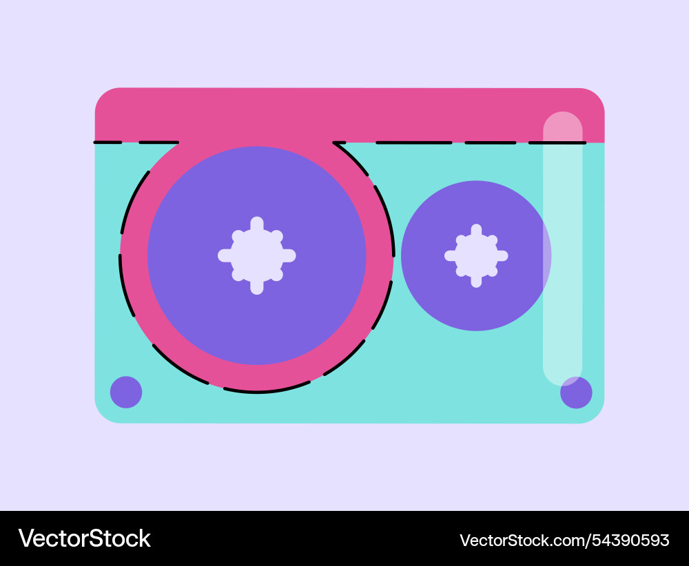 Classic 80s and 90s element blue camera Royalty Free Vector
