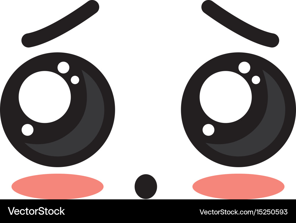 Cute kawaii surprise face and scared Royalty Free Vector