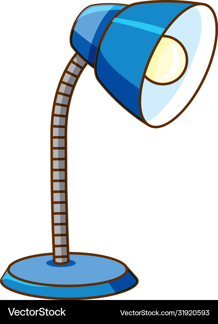 Desk lamp in blue color on white background Vector Image