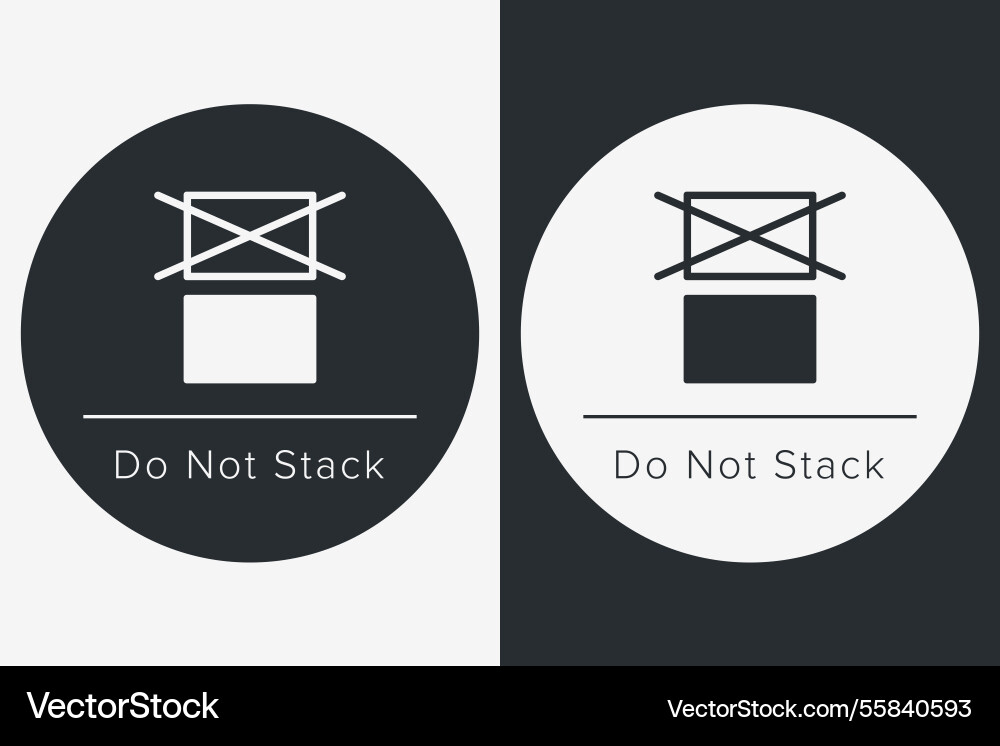 Do not stack packaging symbol sign and label Vector Image