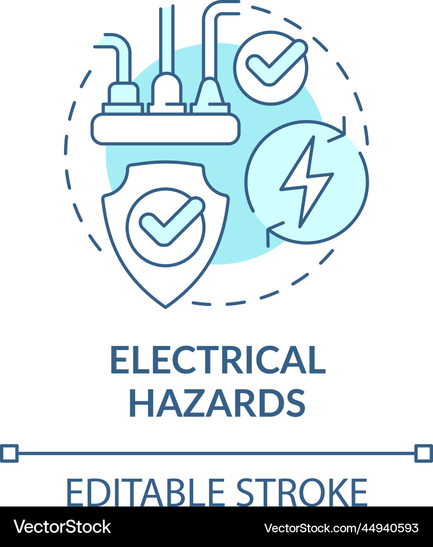 Electrical hazards turquoise concept icon Vector Image