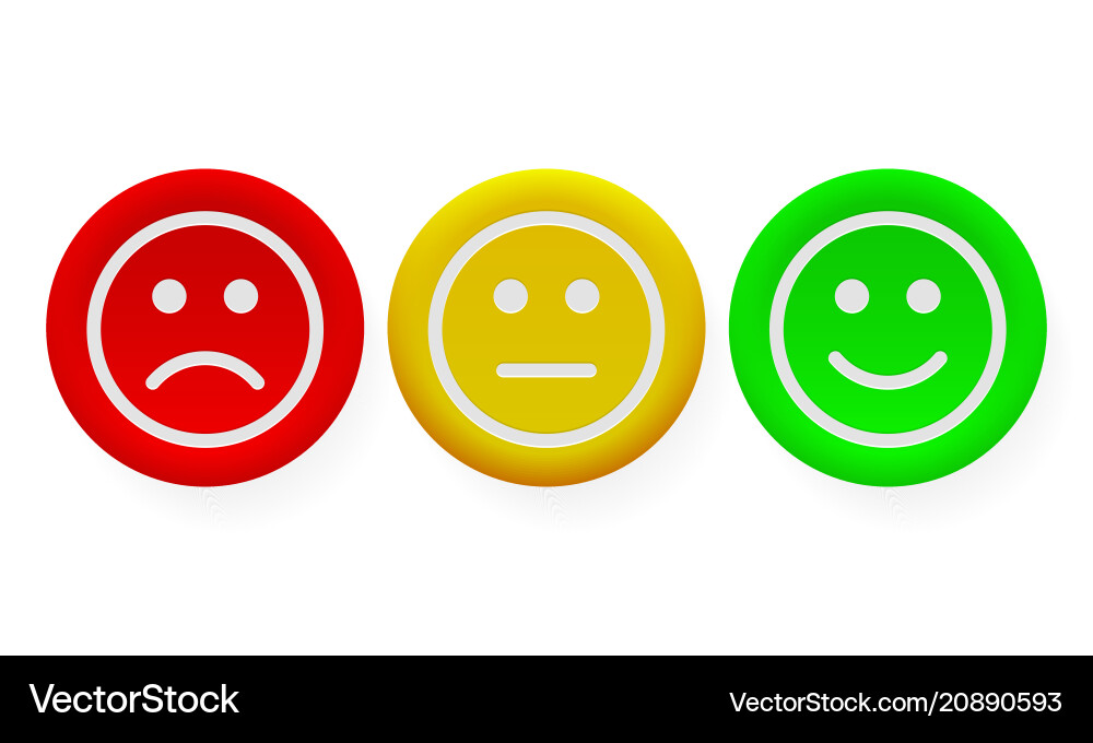 Face smile icon positive negative buttons Vector Image