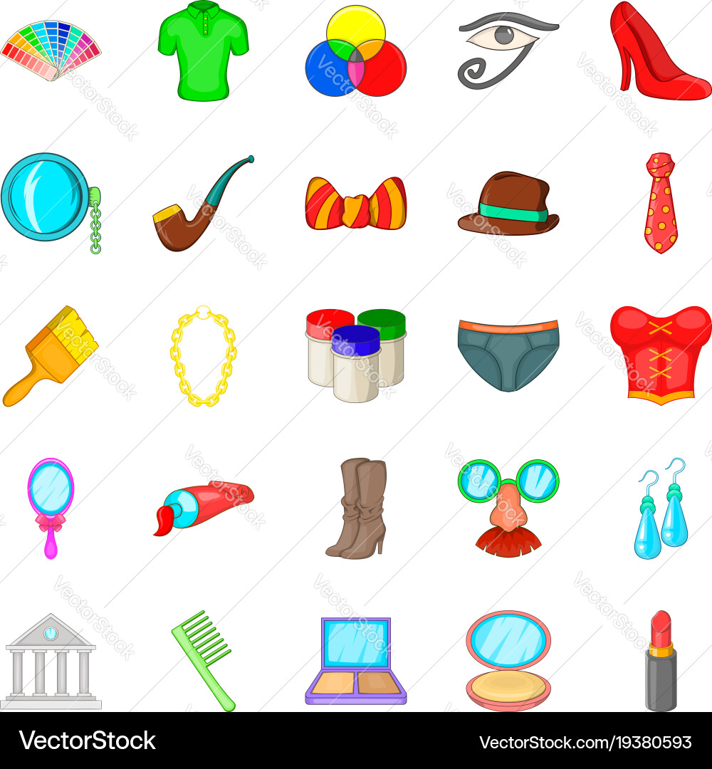 Formalization icons set cartoon style Royalty Free Vector