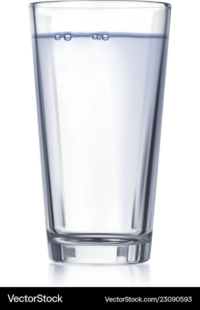 Glass with water isolated realistic 3d Royalty Free Vector