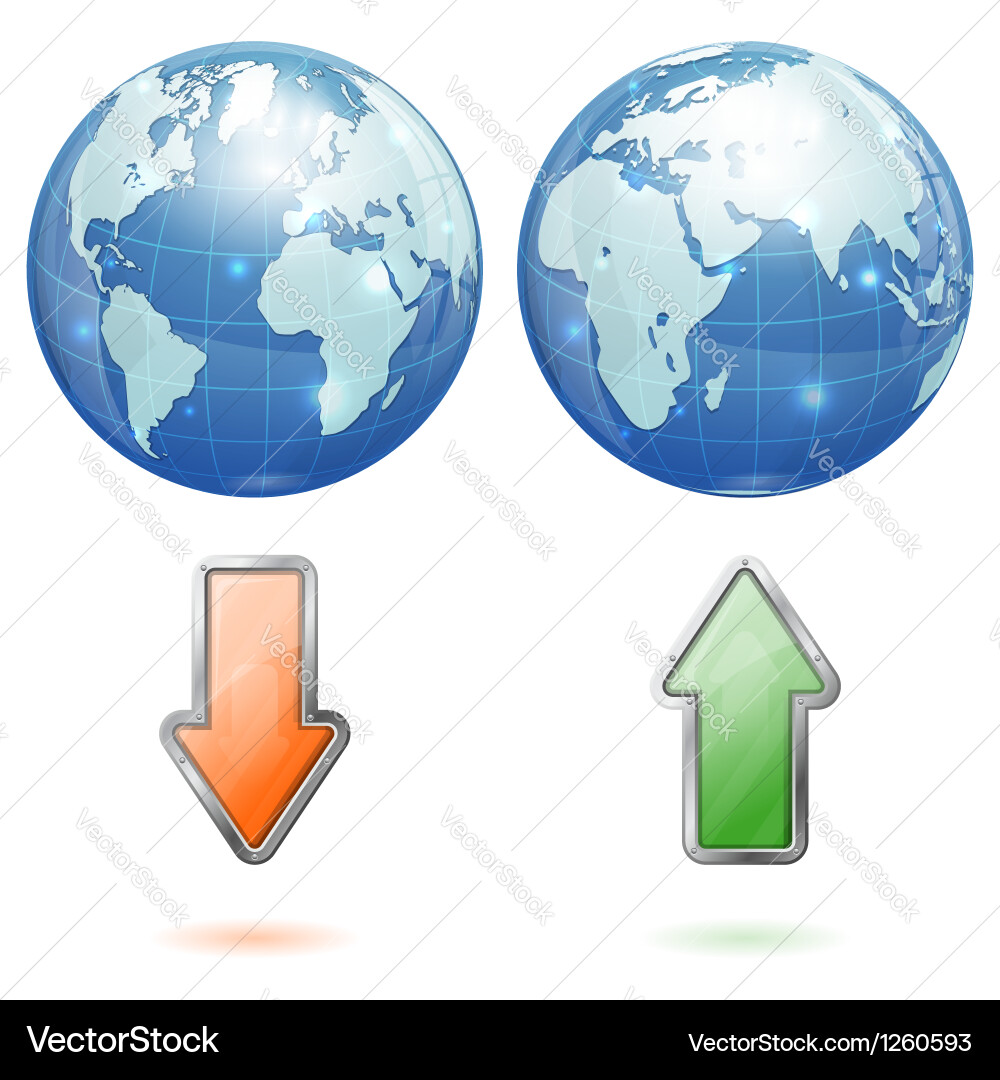 Global upload and download concept Royalty Free Vector Image
