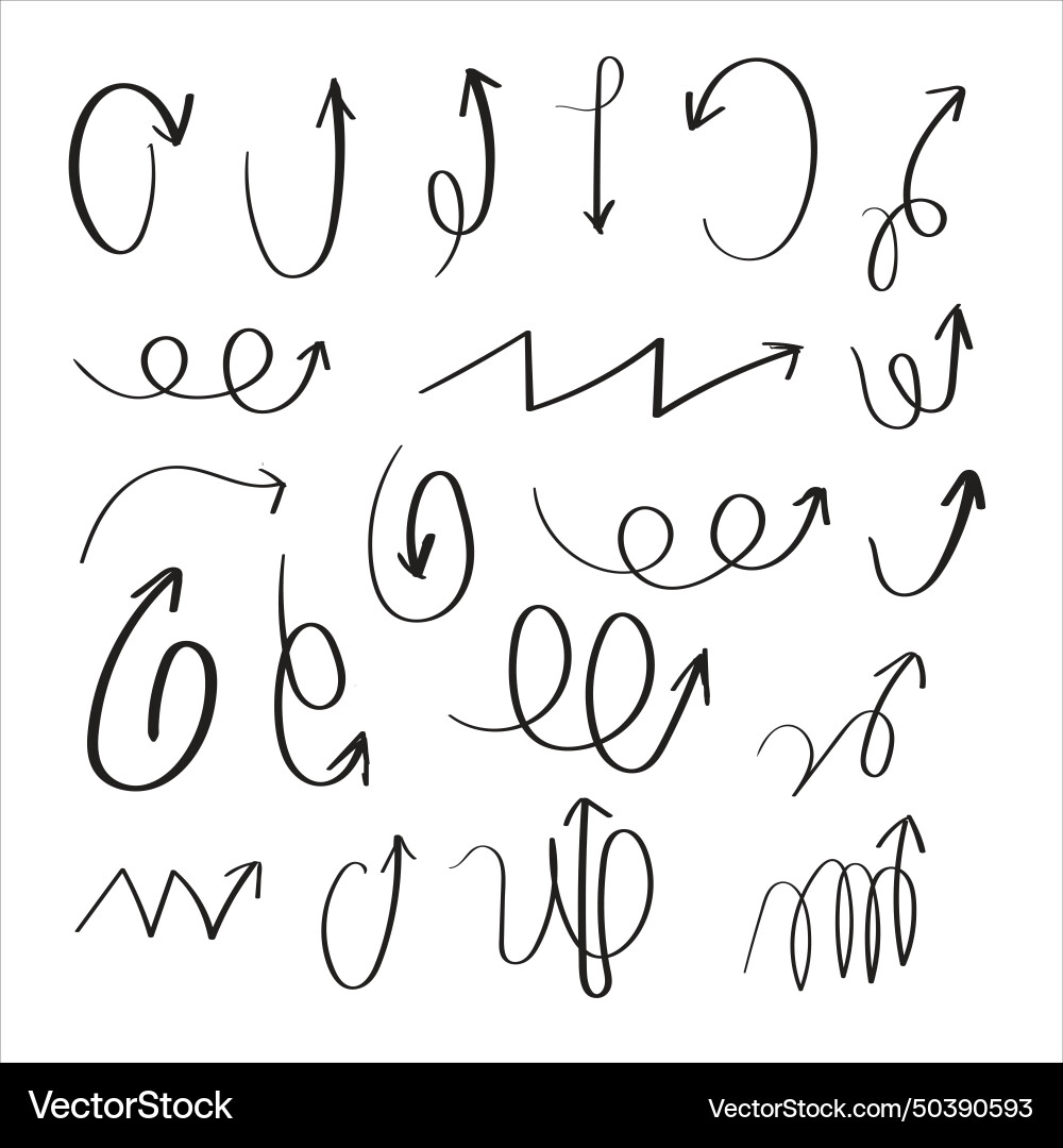 Hand drawn arrows Royalty Free Vector Image - VectorStock