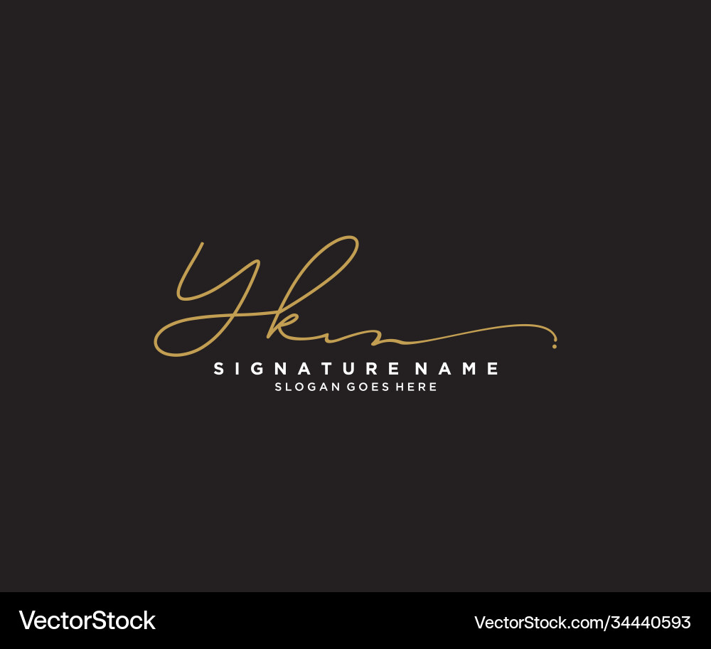 Letter yk signature logo template Royalty Free Vector Image