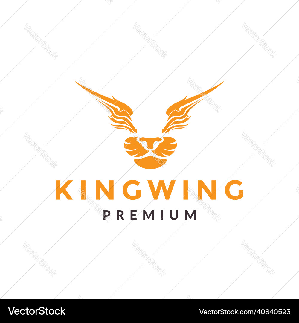 Lion face with eyes wings logo design graphic Vector Image