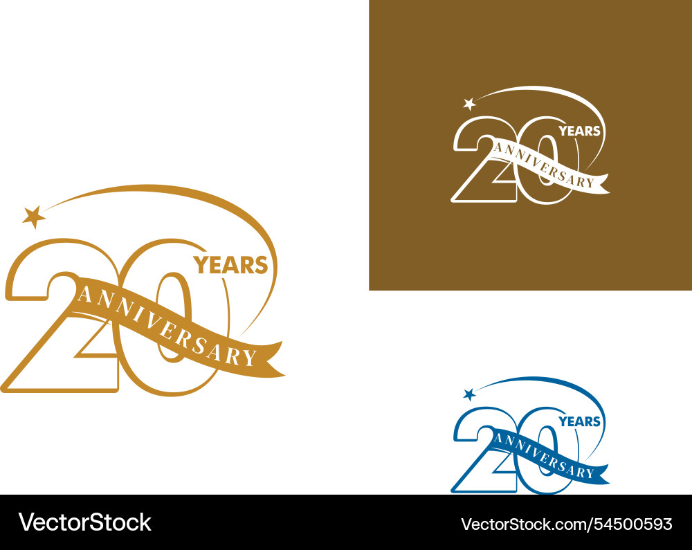 Premium anniversary 20 years celebration emblem Vector Image