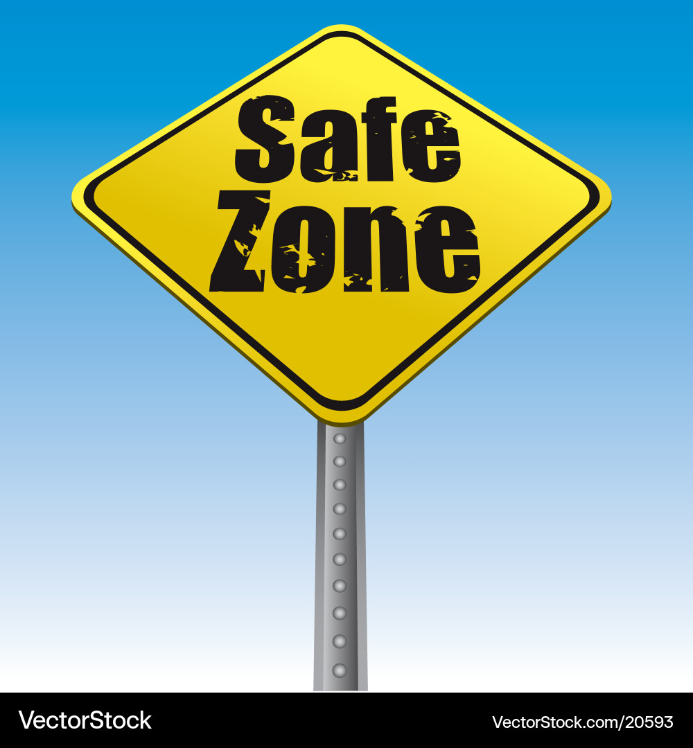Road sign safe zone Royalty Free Vector Image - VectorStock