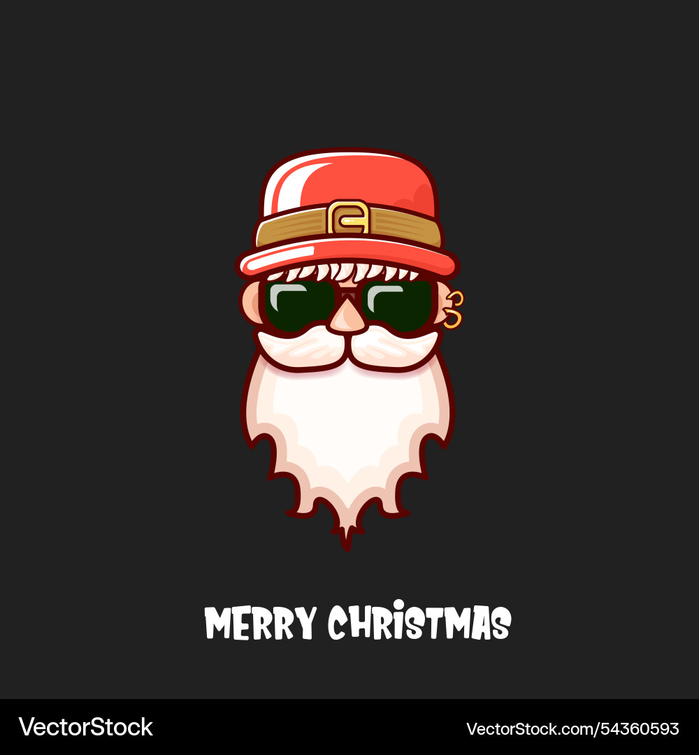 Santa claus head with red hat and hipster Vector Image