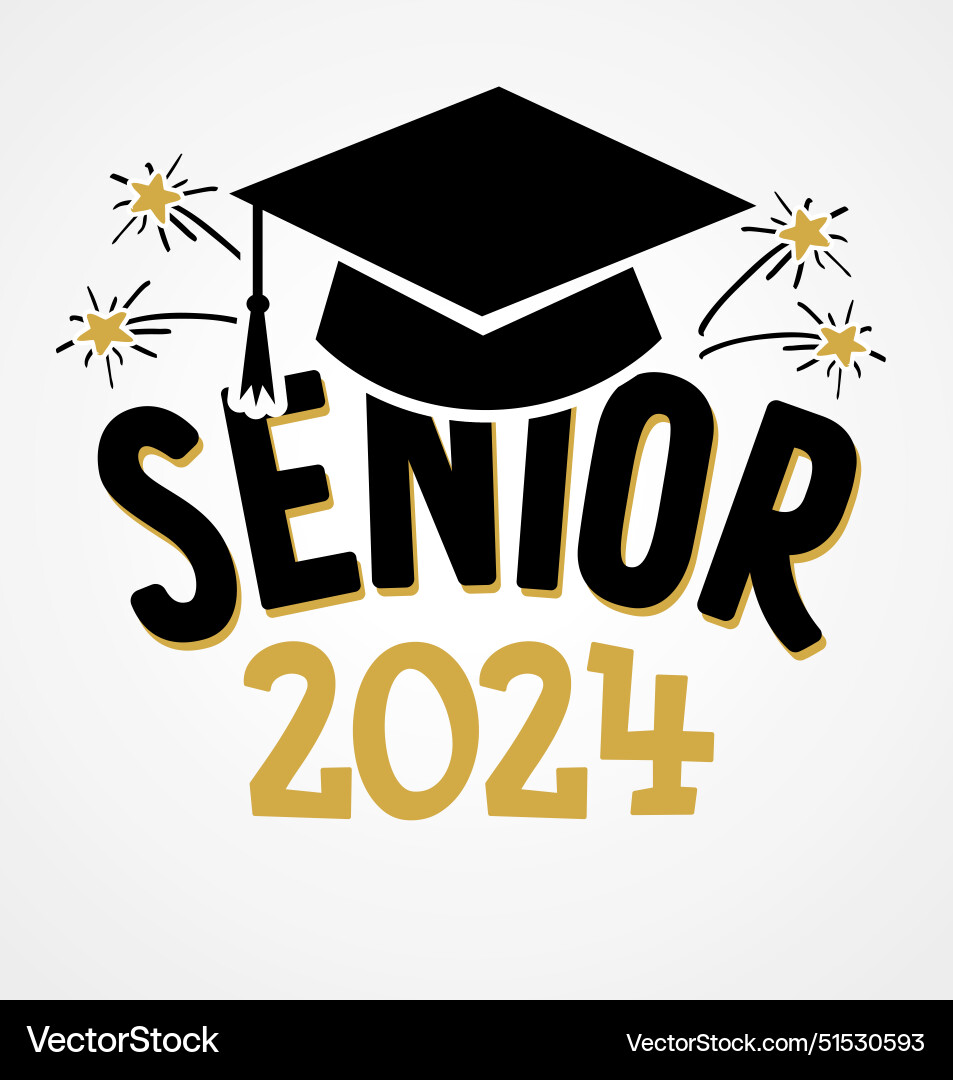 Senior 2024 graduating class of logo design Vector Image