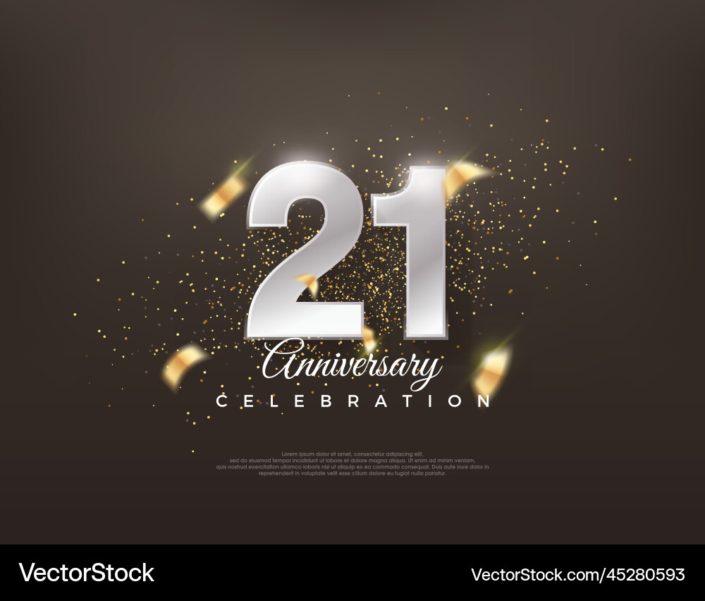 Silver 21st Birthday Celebration Royalty Free Vector Image