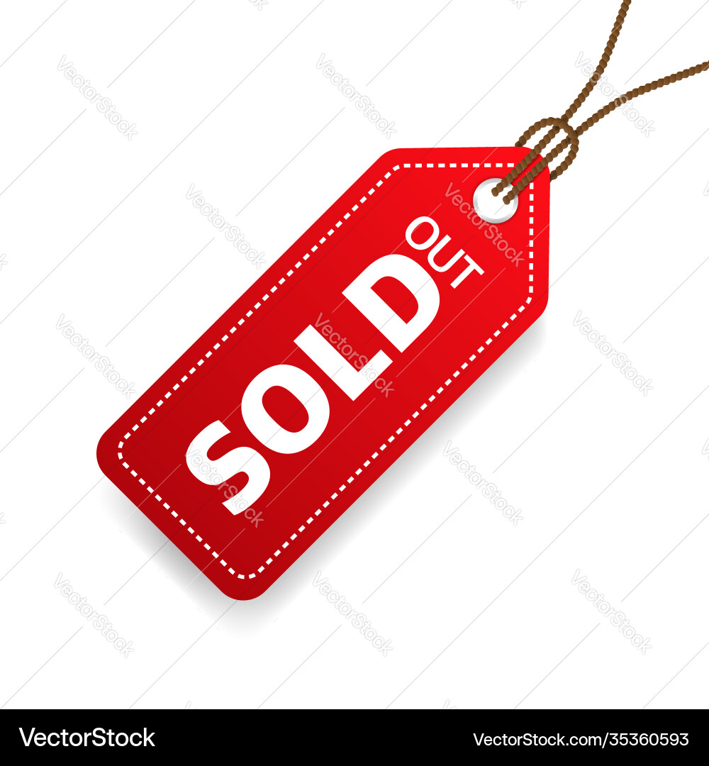 Sold Out Price Tag Royalty Free Vector Image - VectorStock