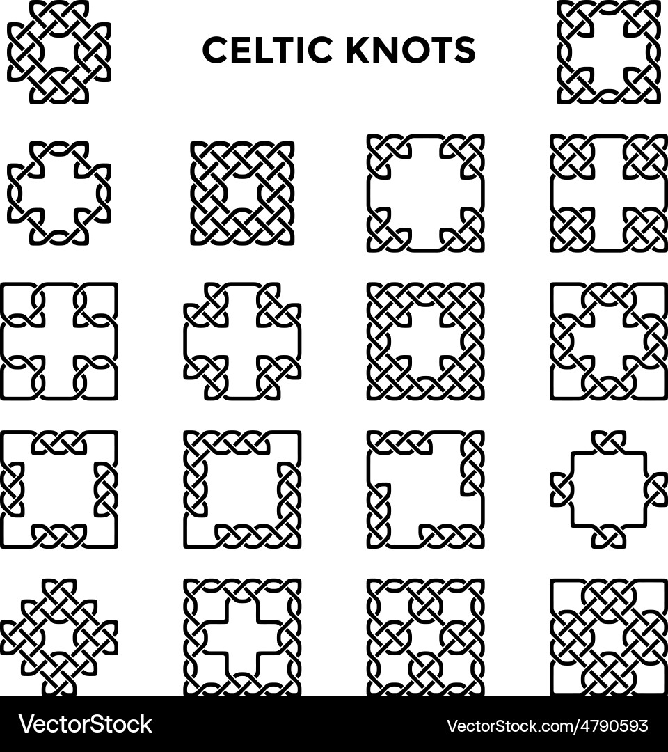 Square celtic knots Royalty Free Vector Image - VectorStock