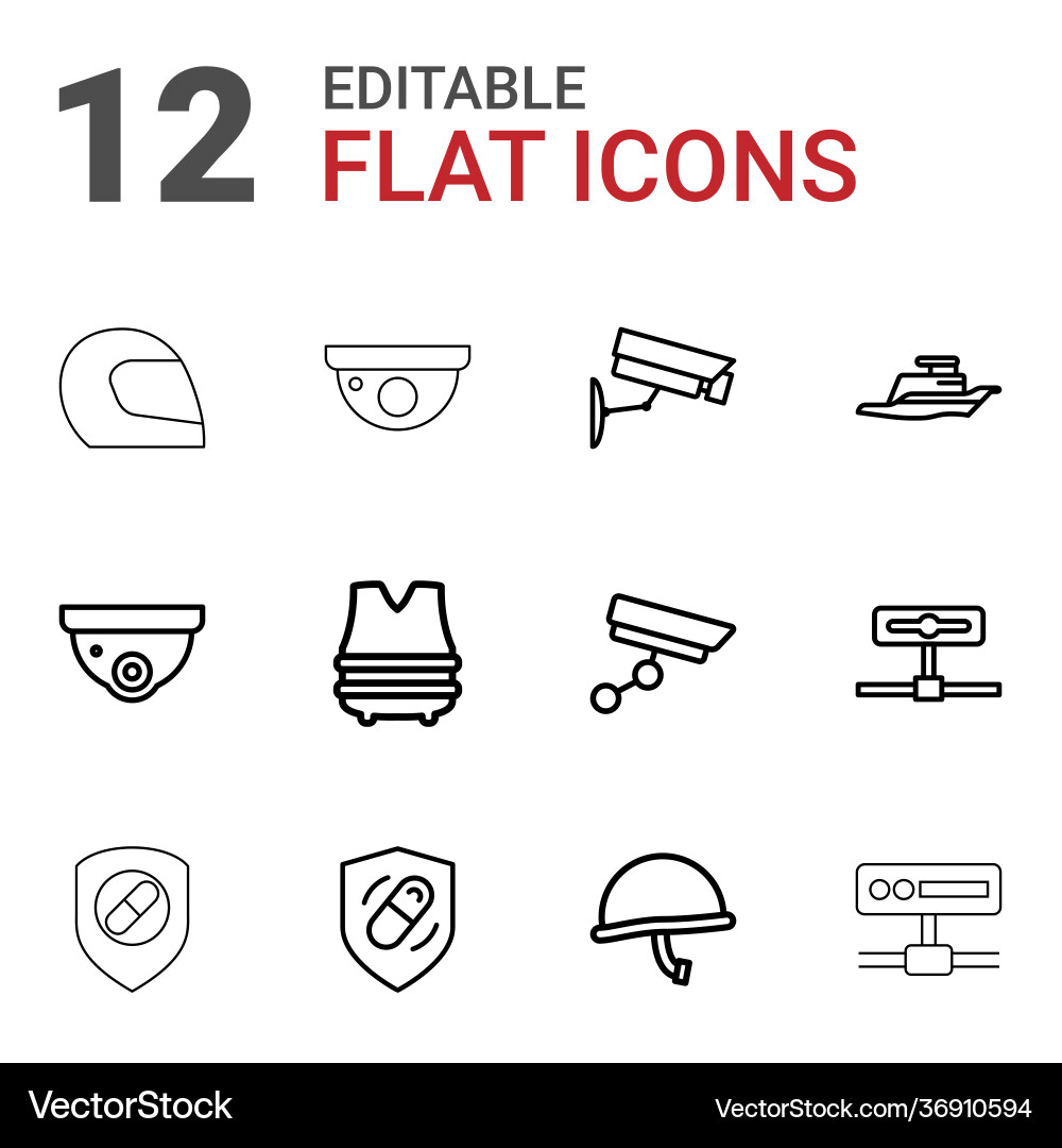 12 guard icons Royalty Free Vector Image - VectorStock