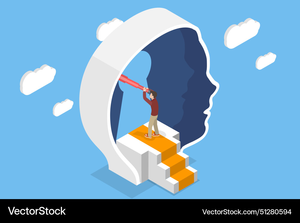 3d isometric flat of self Royalty Free Vector Image