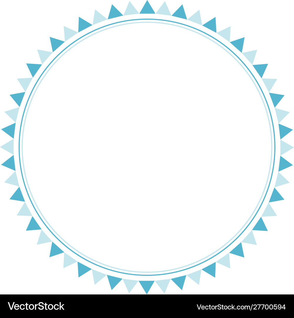 Blue Circle Birthday Flags Frame Royalty Free Vector Image