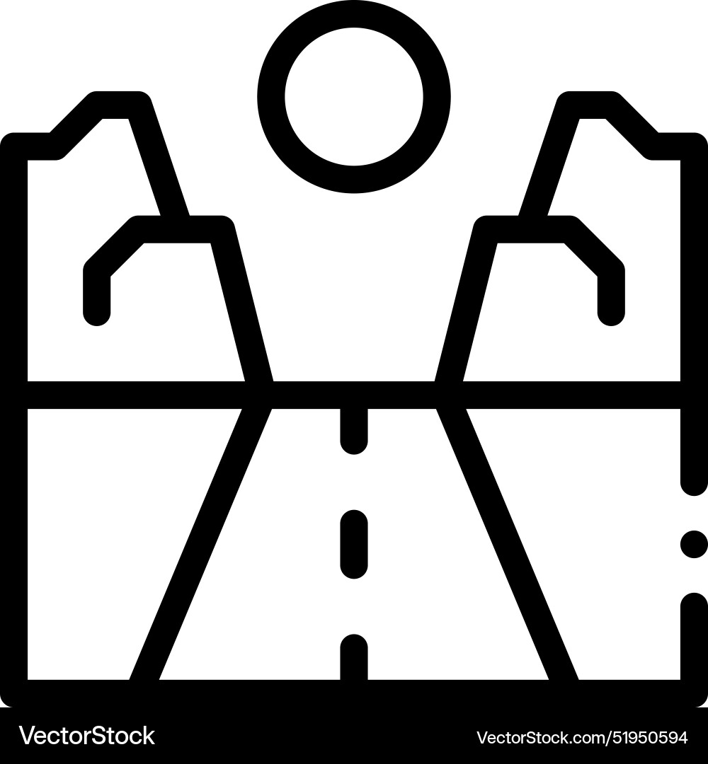 Canyon icon thin linear style design isolated Vector Image