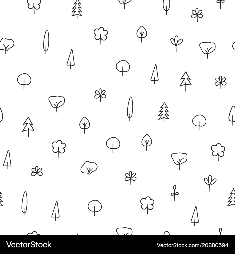 Forest garden tree nature simple seamless pattern Vector Image