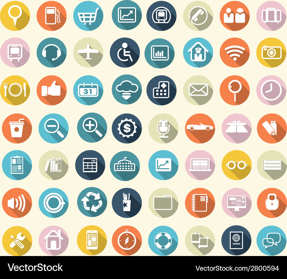 Icons flat set Royalty Free Vector Image - VectorStock