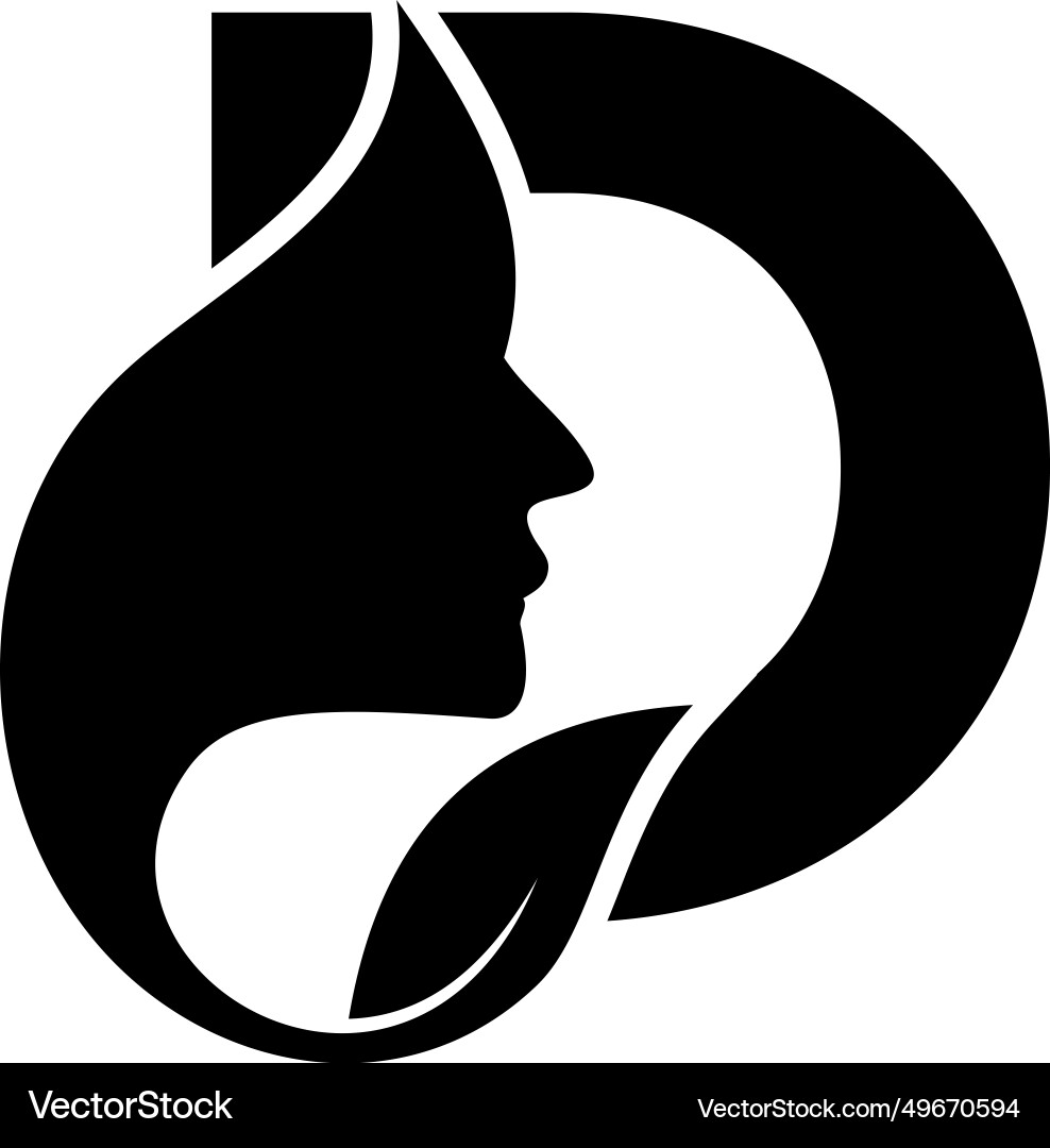 Initial d face beauty logo design templates Vector Image