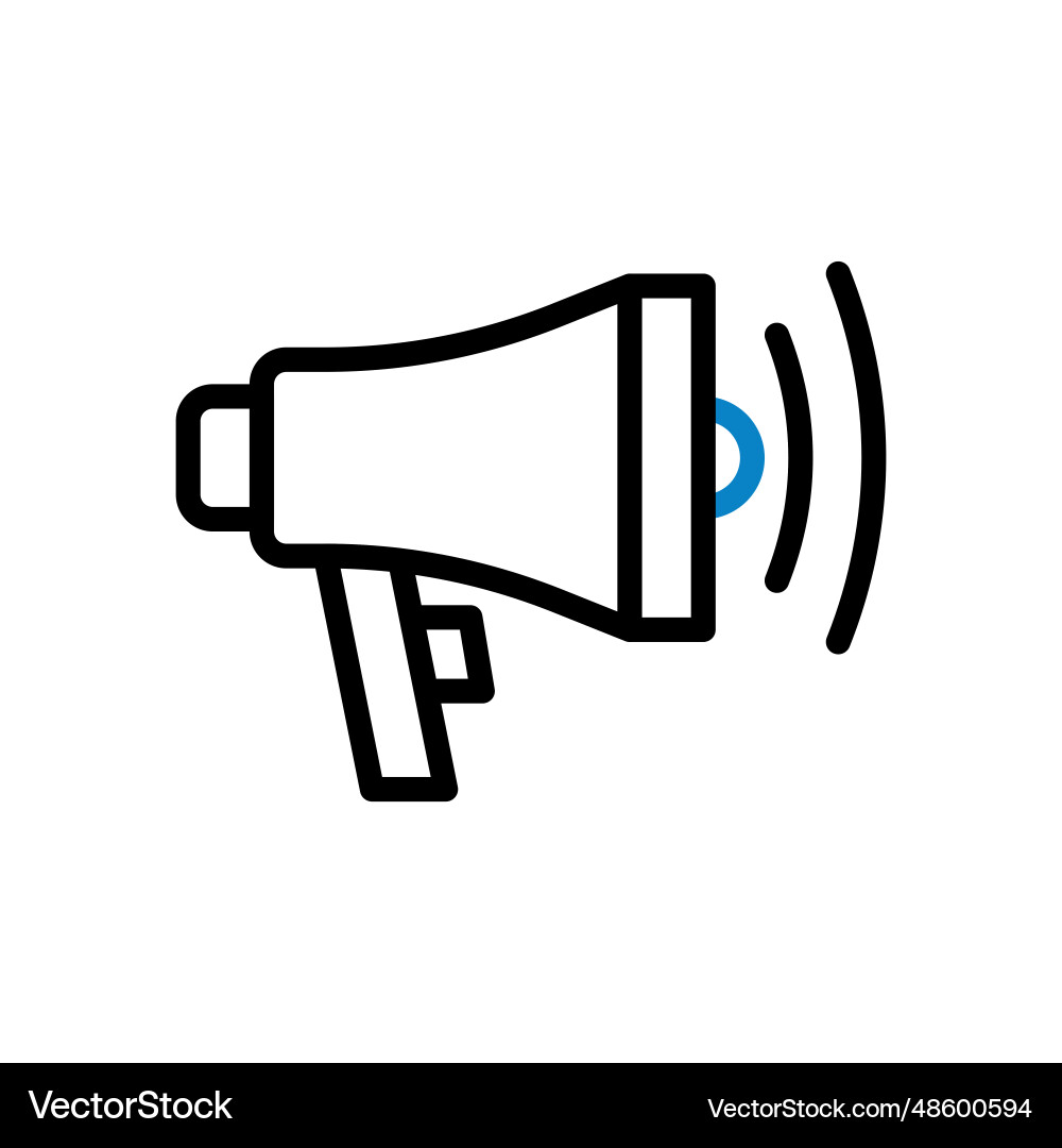 Megaphone icon duocolor blue black business Vector Image
