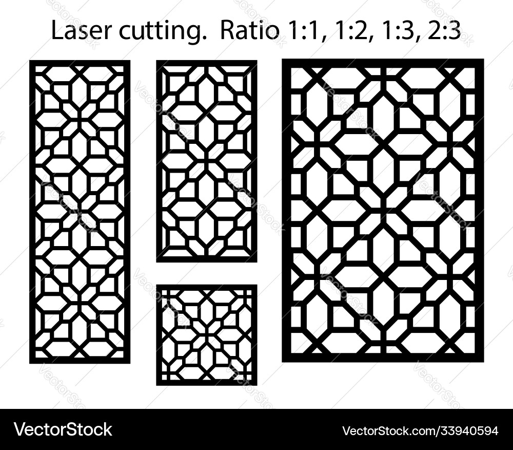 Shade screen privacy fence template laser cut Vector Image