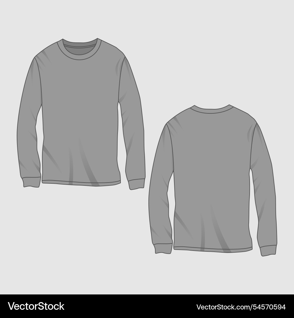 T-shirt long sleeve mockup Royalty Free Vector Image