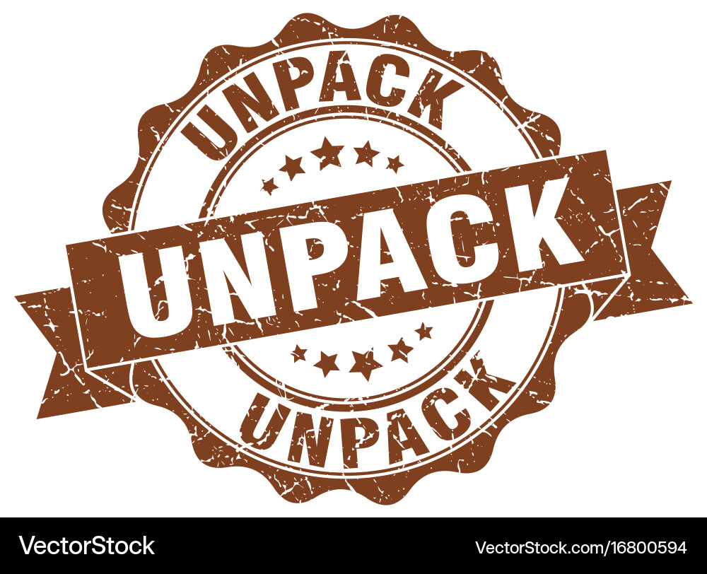 Unpack stamp sign seal Royalty Free Vector Image