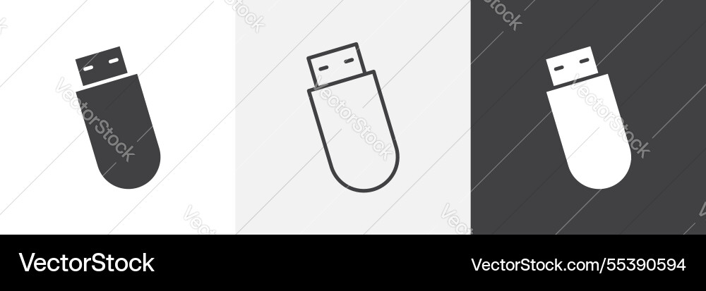 Usb pendrive icons graphics pack Royalty Free Vector Image