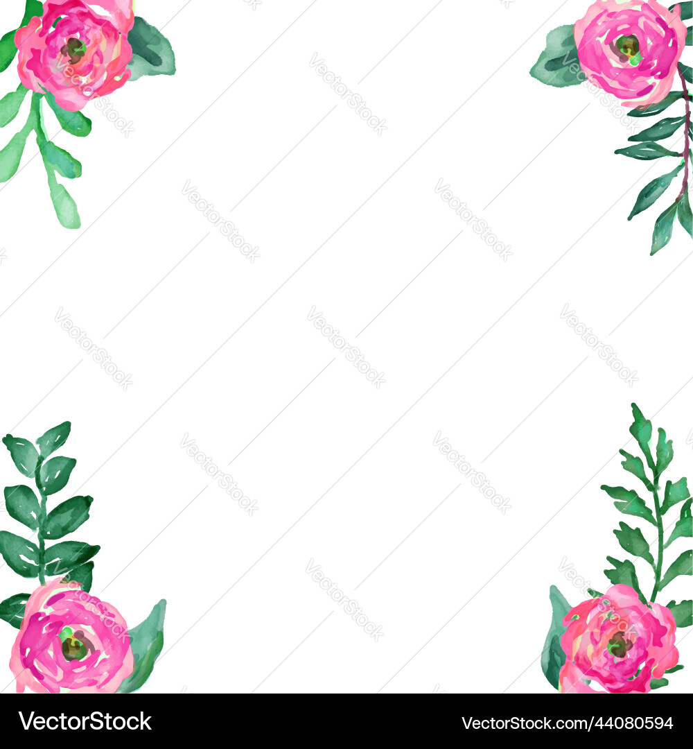 Watercolor flower frame backgrounds wedding Vector Image