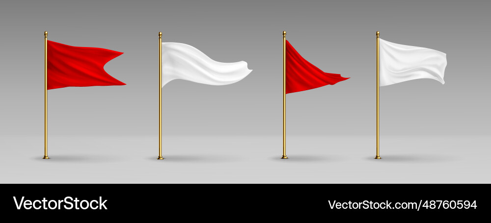 Weiße 3d leere Pol Flagge Mockup Vorlage Vektorbild