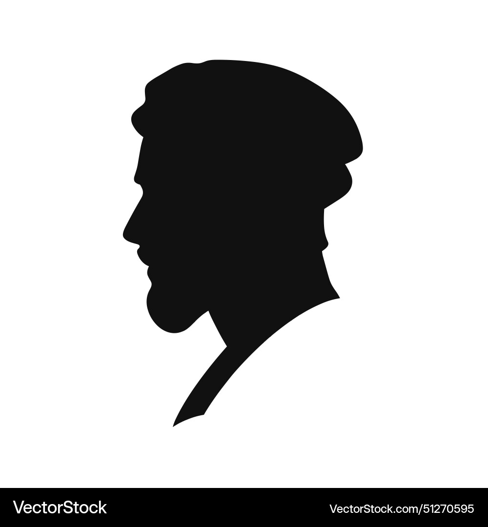 Arab people head front view silhouette Royalty Free Vector