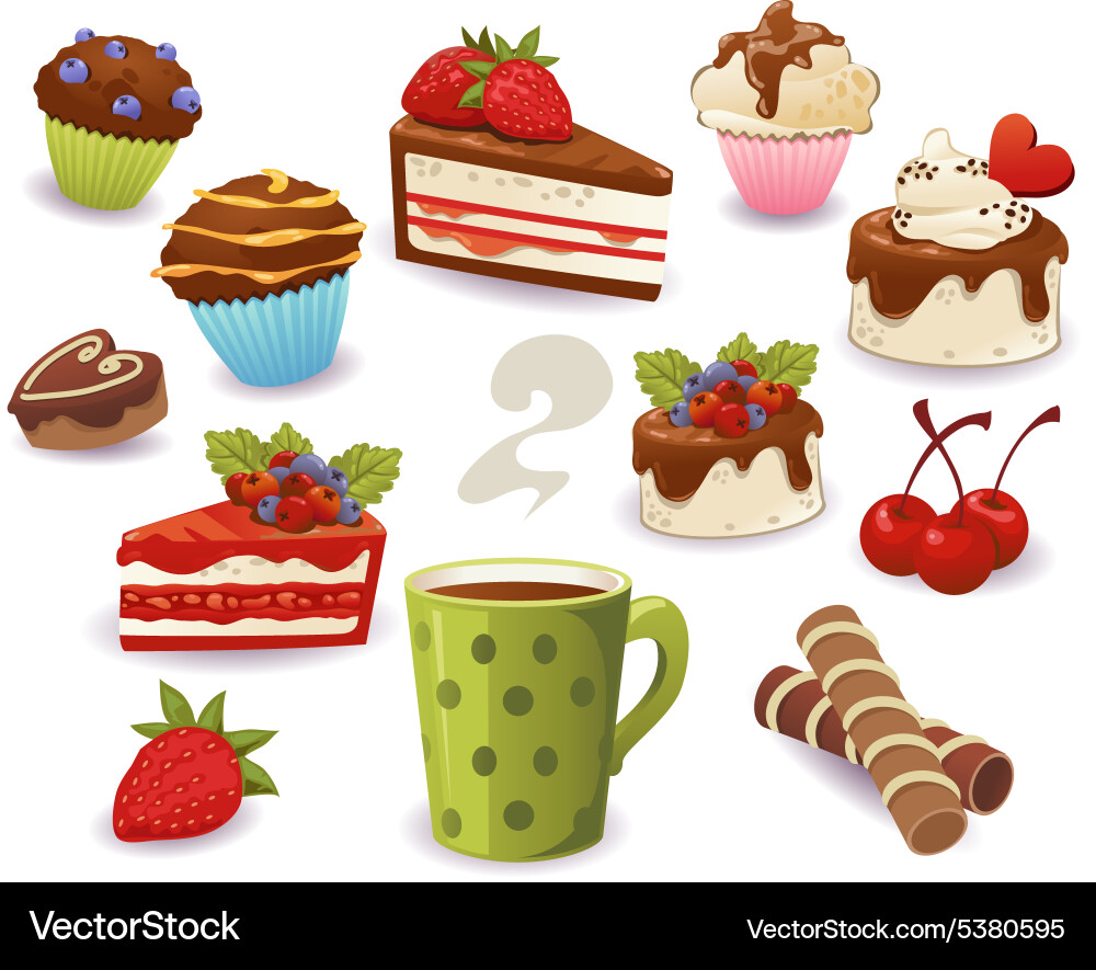 Assorted Sweet Treats Royalty Free Vector Image