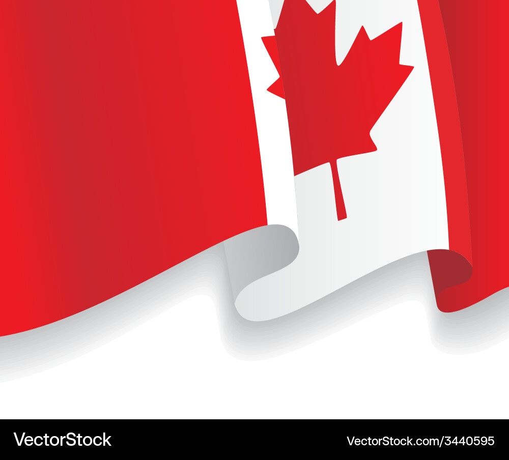 Background with waving canadian flag Royalty Free Vector