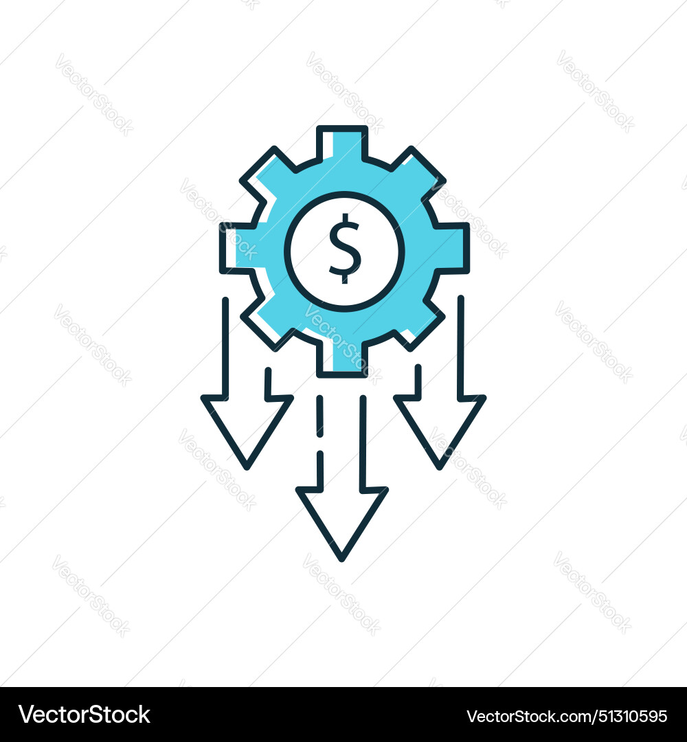 Cost reduction icon design Royalty Free Vector Image