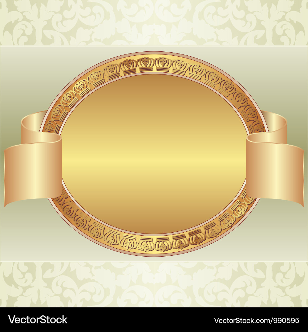 Elegant Gold Oval Frame Royalty Free Vector Image