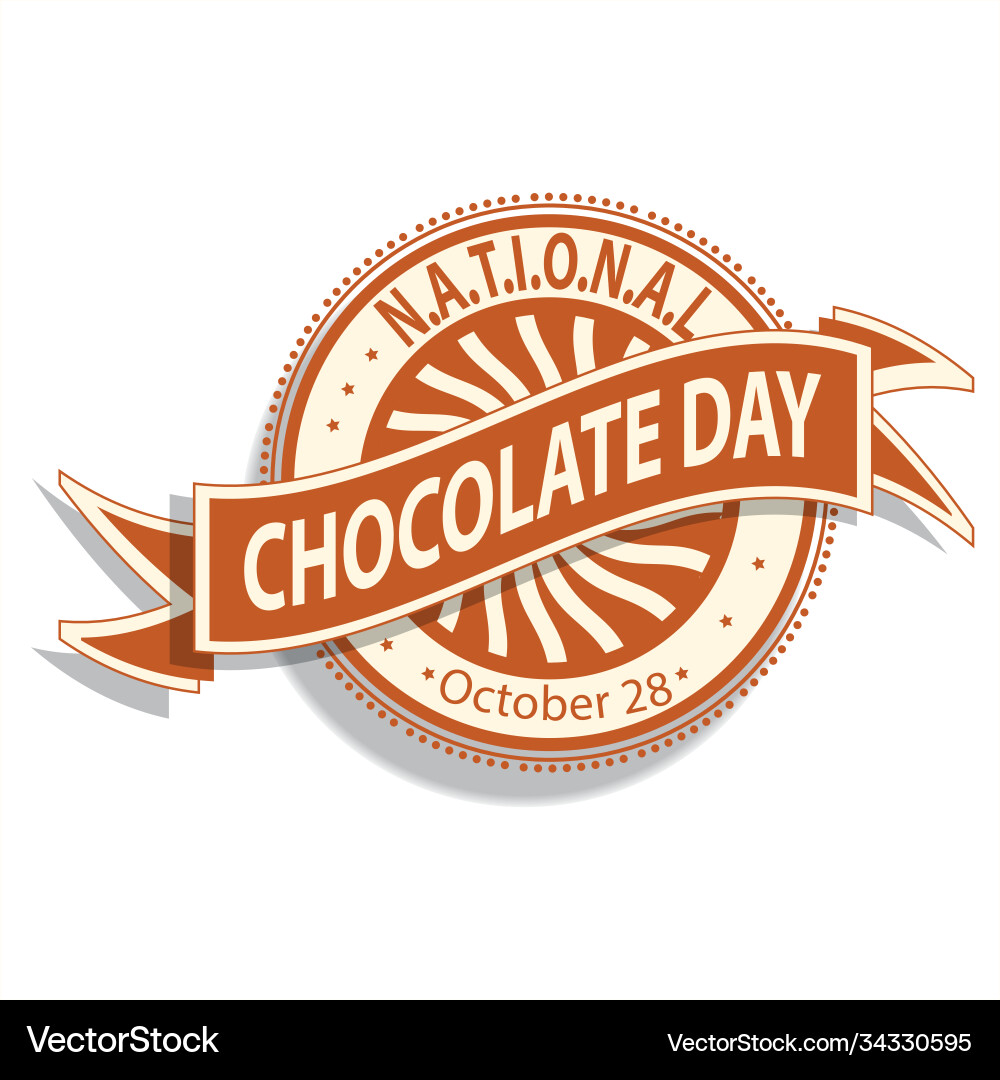 National chocolate day sign and badge Royalty Free Vector
