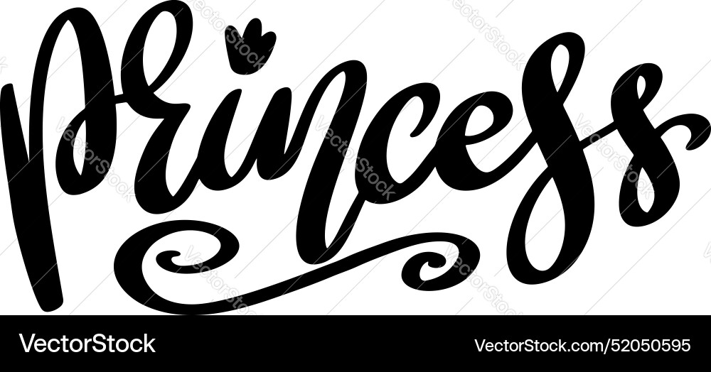 Princess lettering phrase isolated on white Vector Image