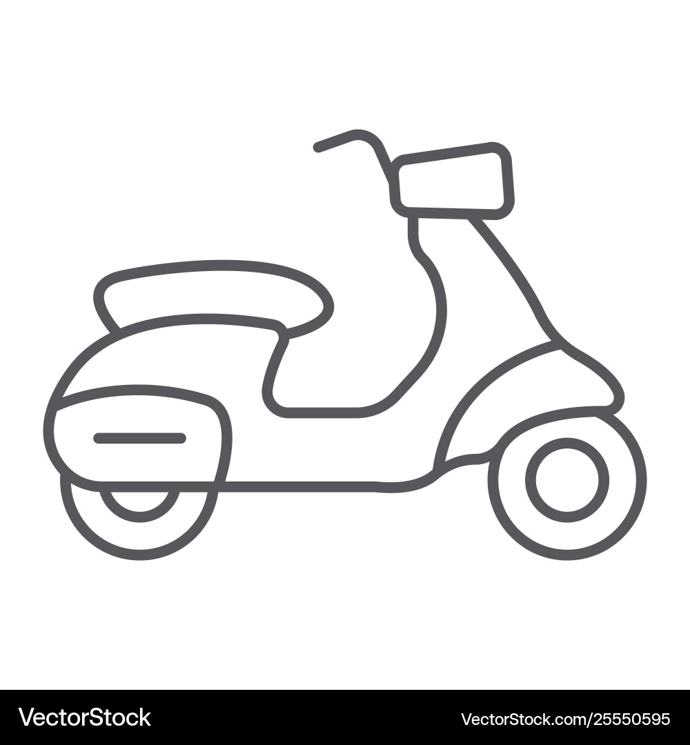 Scooter thin line icon transport and drive Vector Image