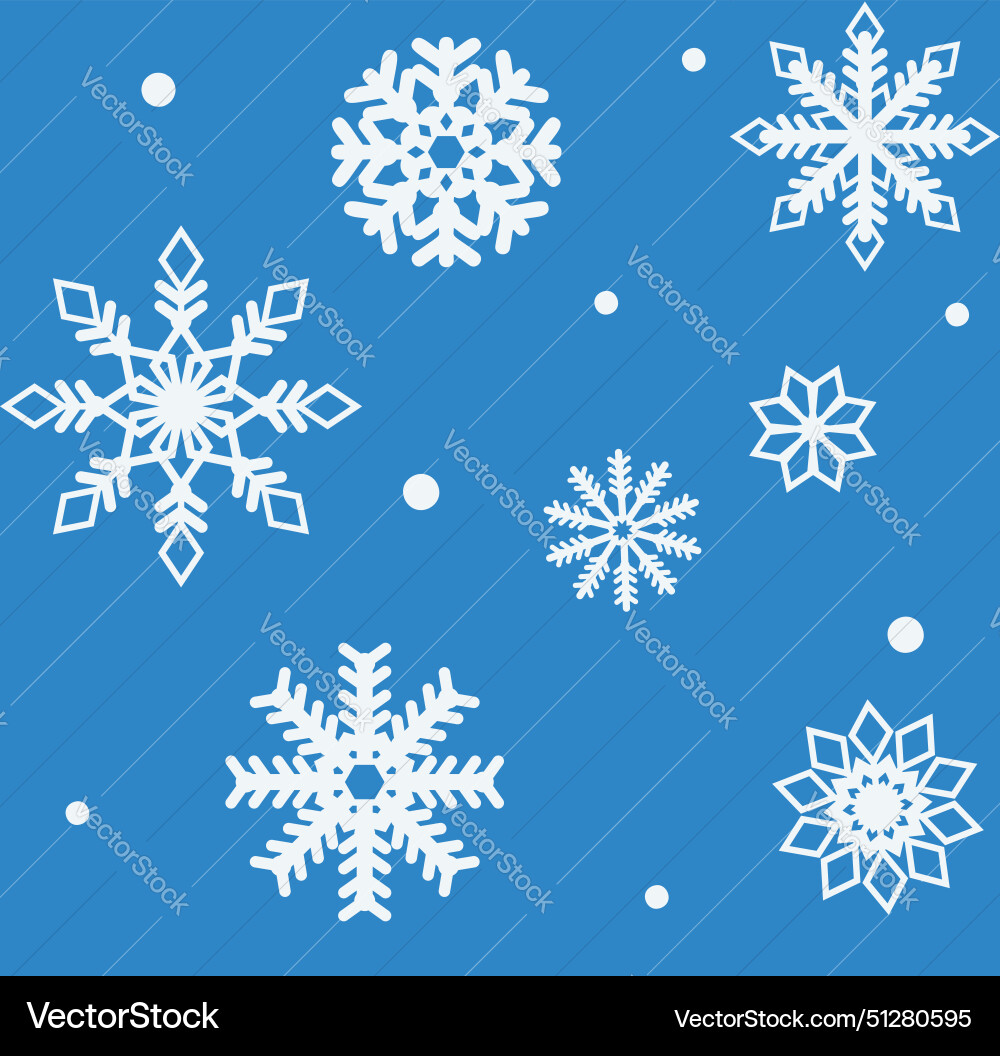 Snowflakes seamless pattern Royalty Free Vector Image
