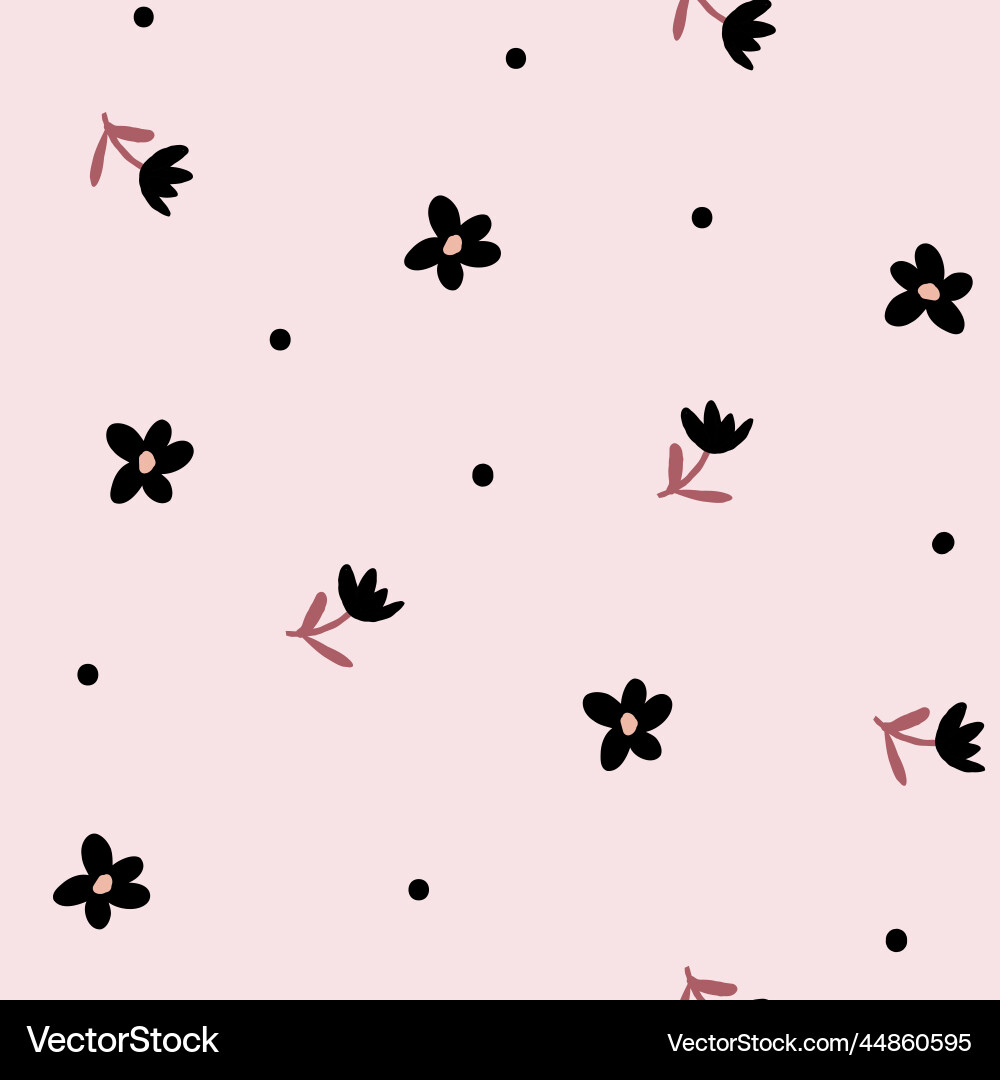 Spring flowers pattern on pink background Vector Image