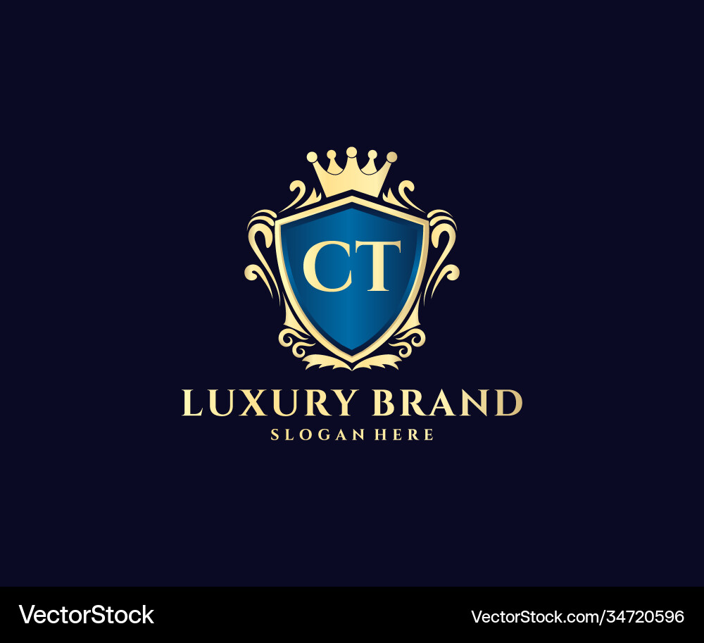 Elegant CT Monogram Logo Royalty Free Vector Image
