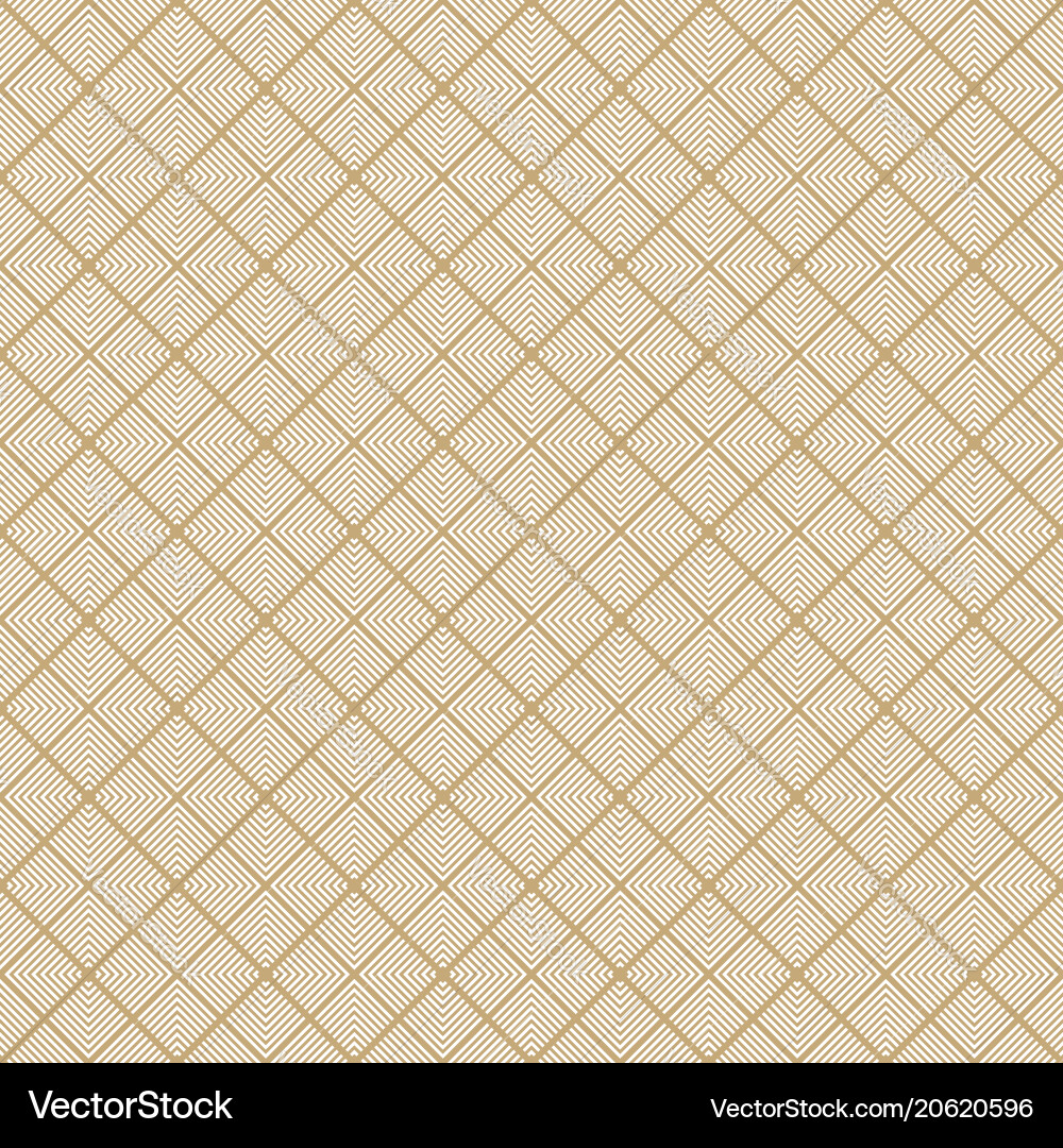 Golden geometric seamless pattern with squares Vector Image